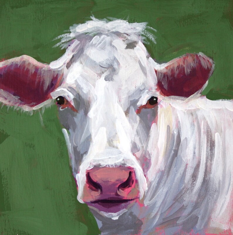 La Vaca 6"x6" Acrylic on Wood Panel - Etsy