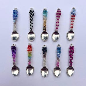 Custom Mini Spoons Kandi, Glitter, Spices, Powder-tiny Beaded Necklace ...
