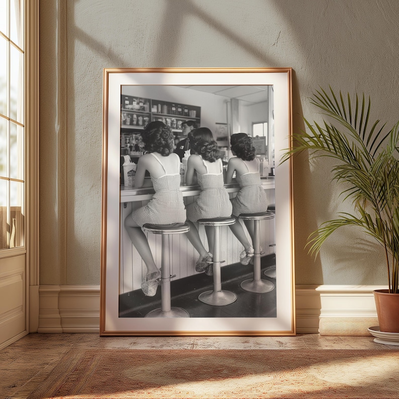 1950s Diner Photography Print: Retro Soda Bar Scene, Mid-century Modern ...