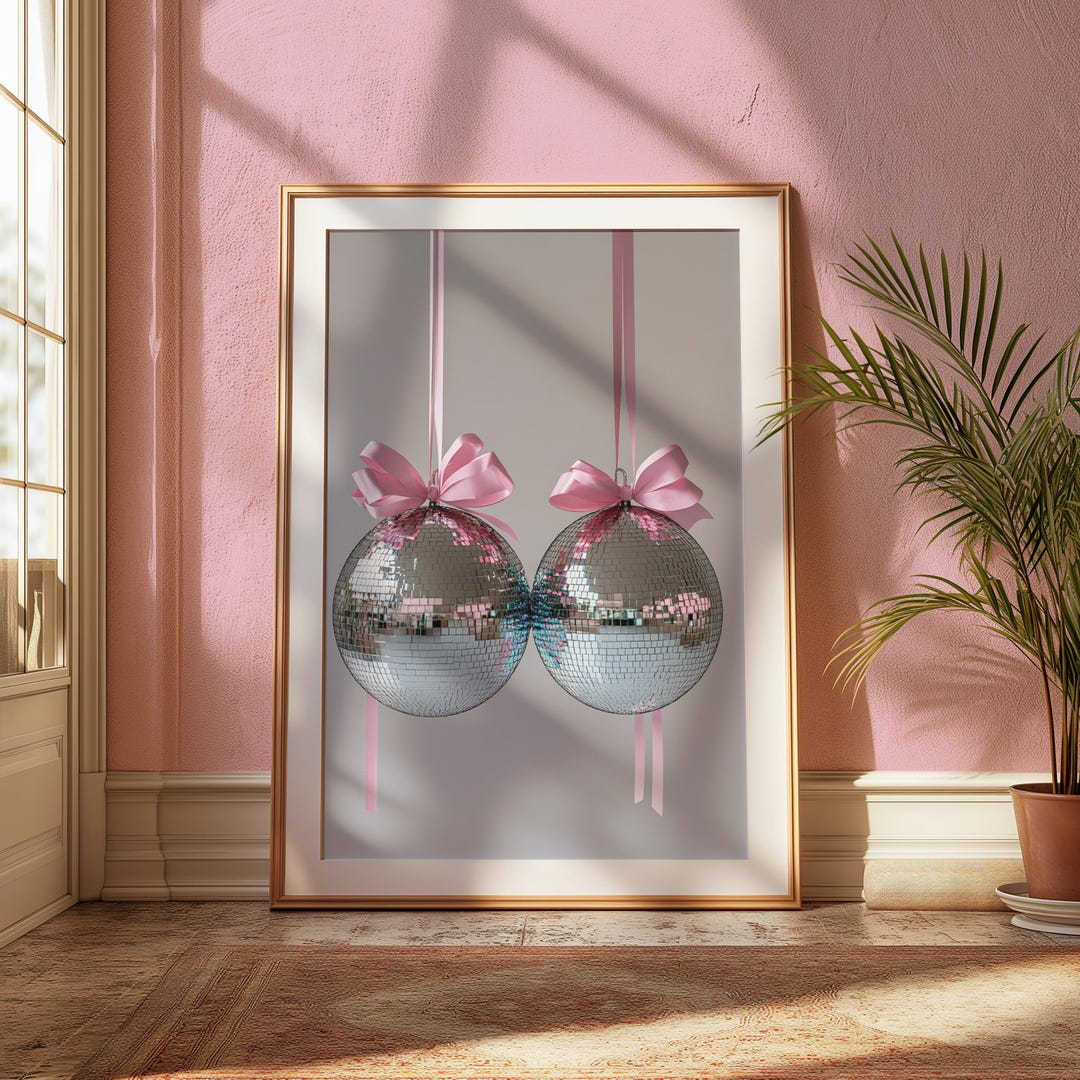 Pink Disco Ball Print: Retro Glam Party Decor (digital Download - Etsy