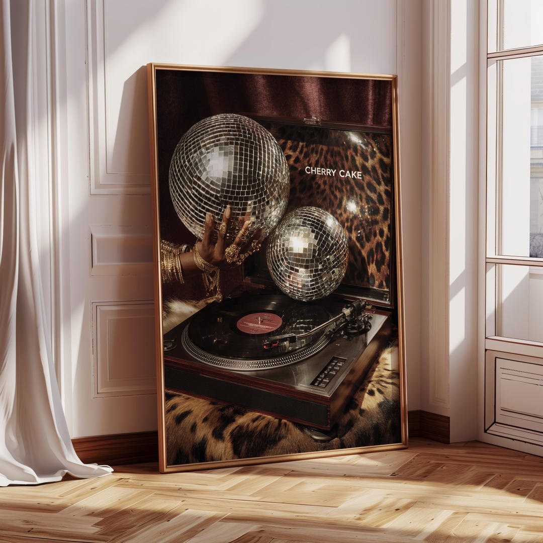 Retro Vinyl Record Art - Disco Aesthetic Wall Print - Vintage Music ...