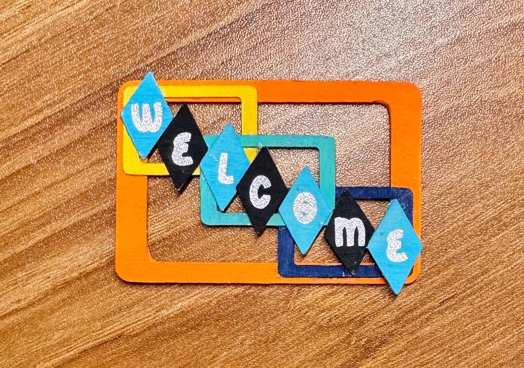 MCM Miniature Welcome Sign - Etsy