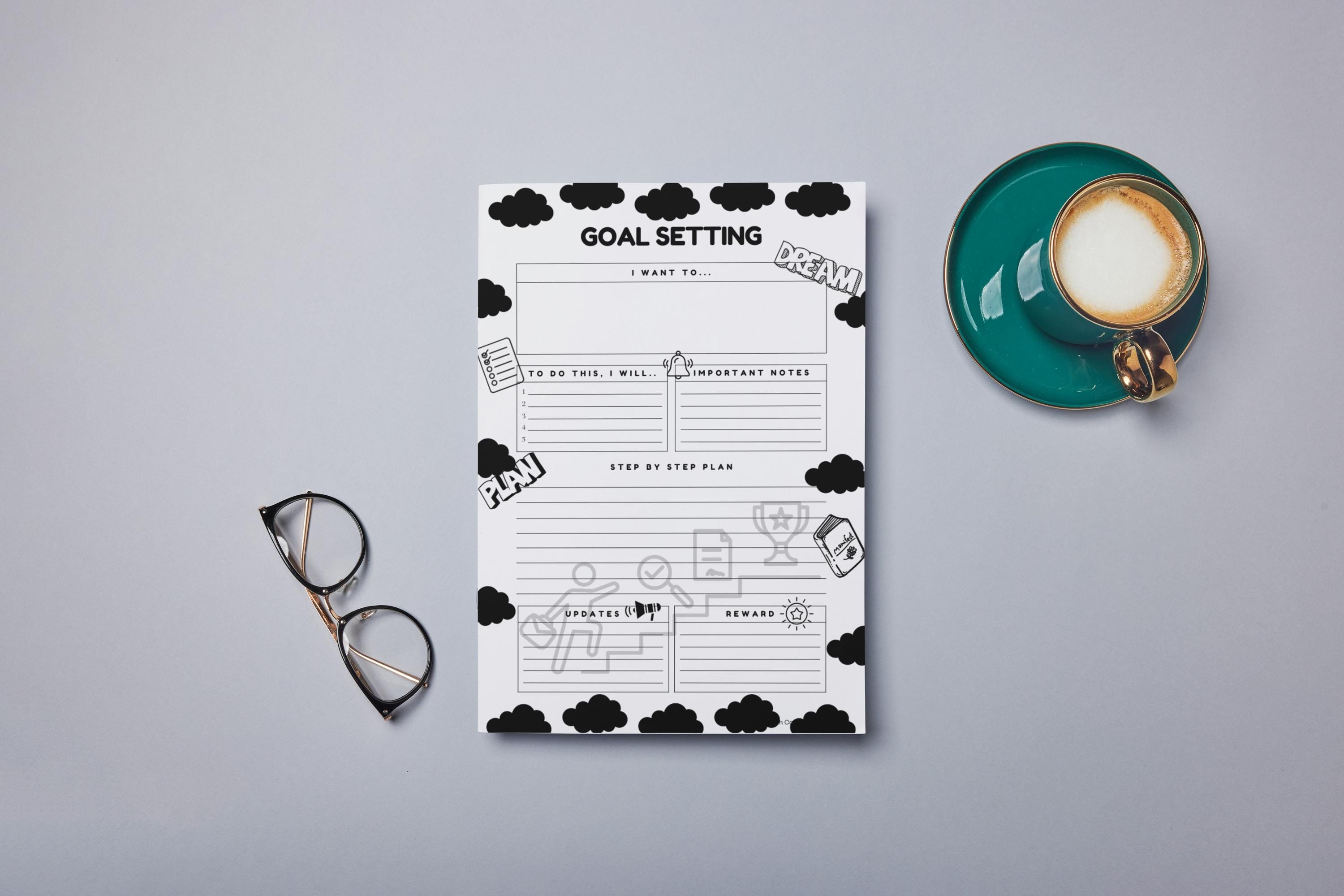 Goal Setting Worksheet - Cloud Design - Etsy