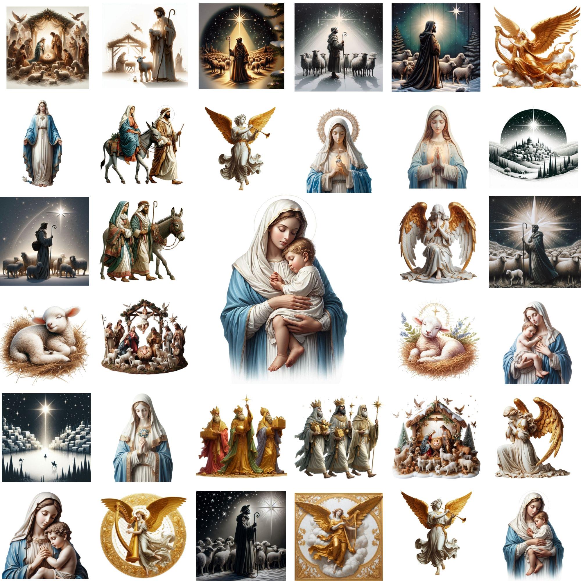 Nativity and Holy Scenes Clipart Bundle | Christmas Religious ...