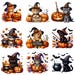 Adorable Halloween Witch Cat Clipart Bundle | Cute Cats With Pumpkins ...