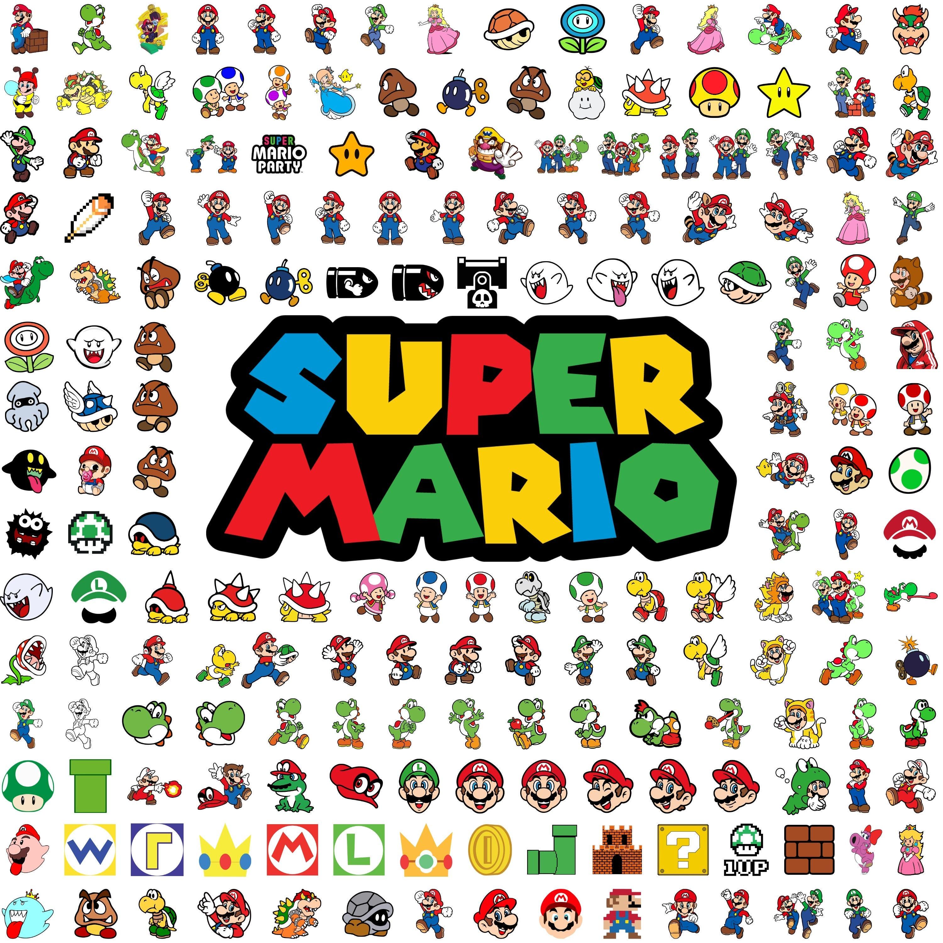 Super Mario Clipart Bundle, Printable Mario Png, Mario, Cliparts Png ...