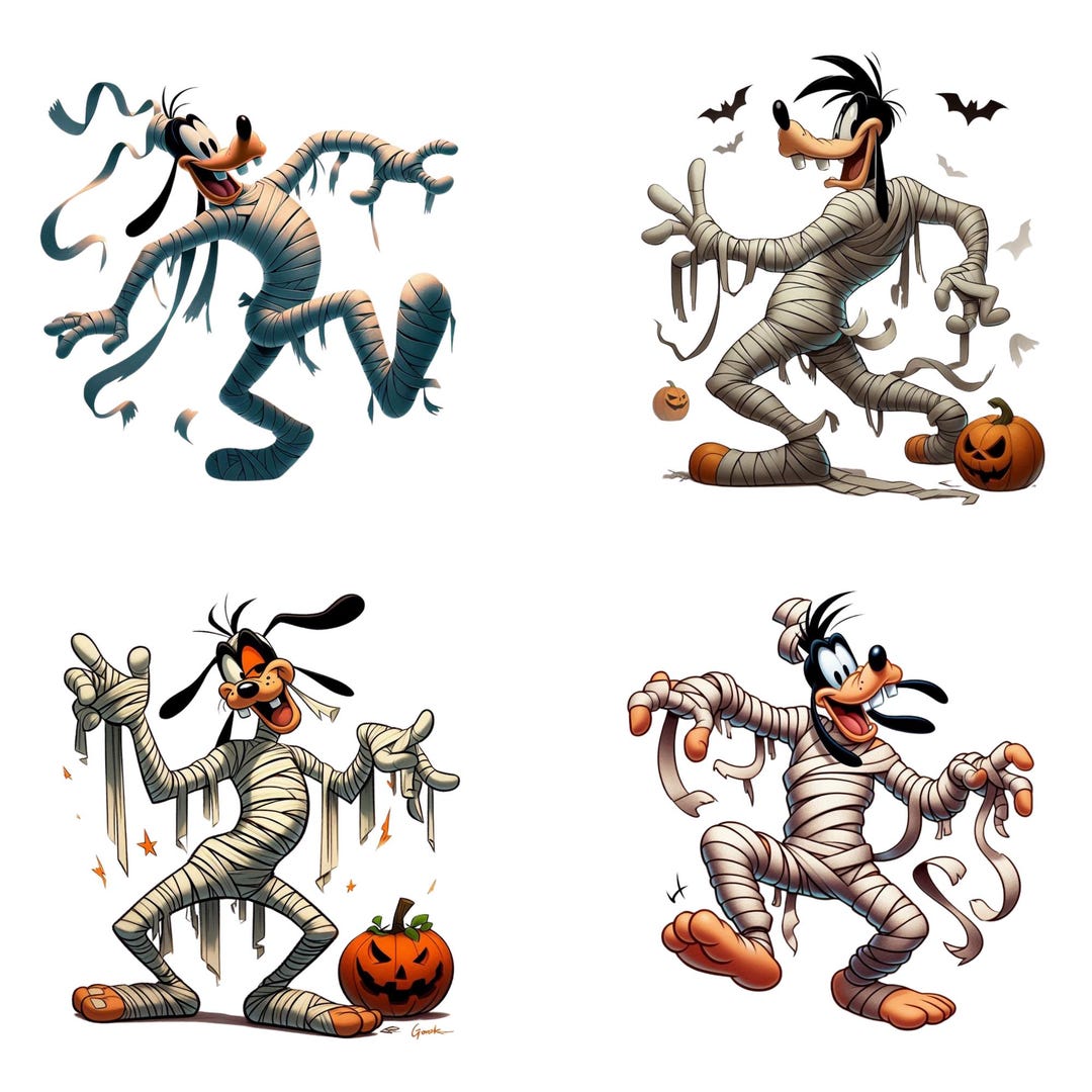 Goofy Mummy Halloween PNG Bundle - Cute Halloween Goofy Clipart - Mummy ...