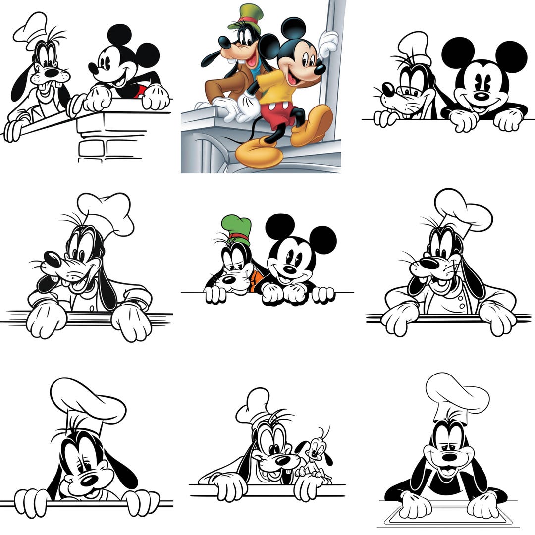 Goofy Mickey Mouse Png Bundle, Mickey and Friends Clipart, Chef Goofy ...