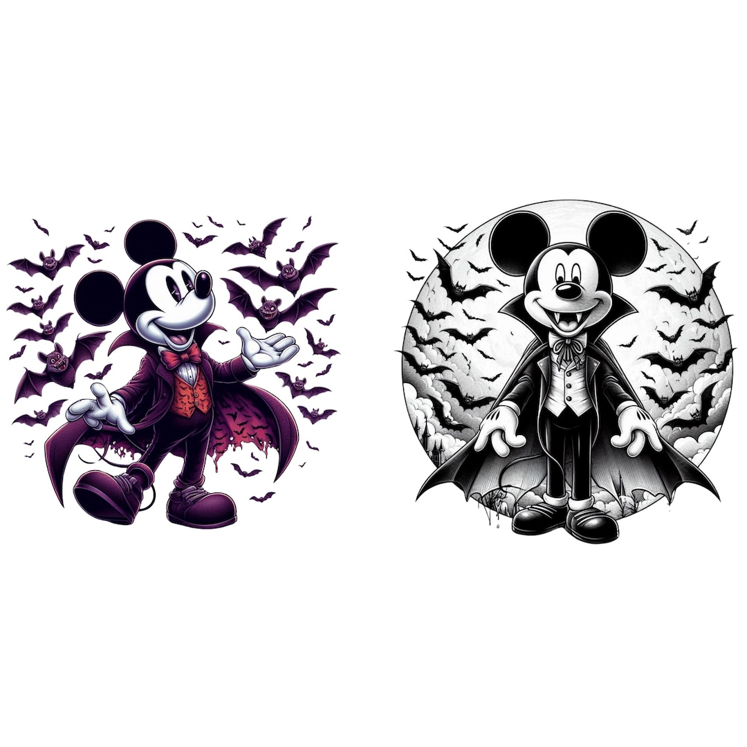 Vampire Mickey Halloween Clipart PNG Bundle | Adorable Vampire Mickey ...