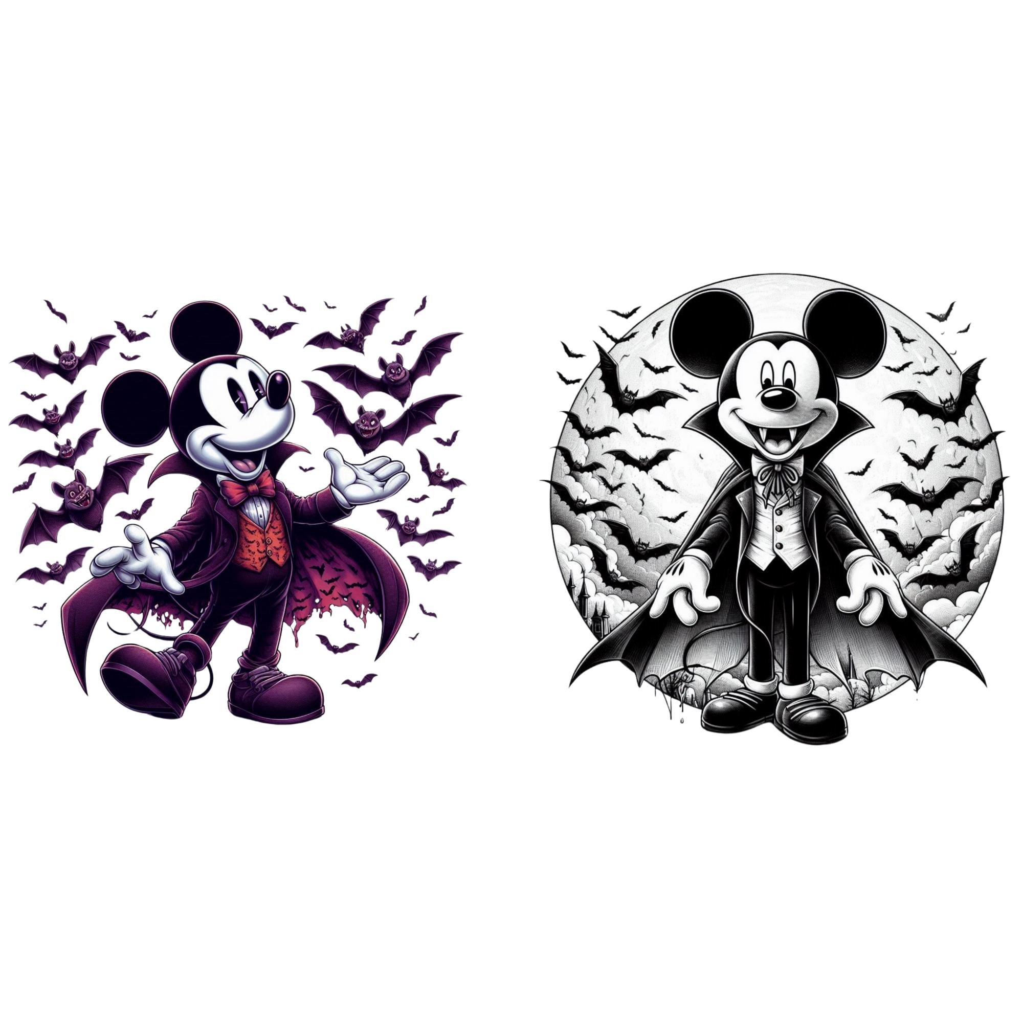 Vampire Mickey Halloween Clipart PNG Bundle | Adorable Vampire Mickey ...