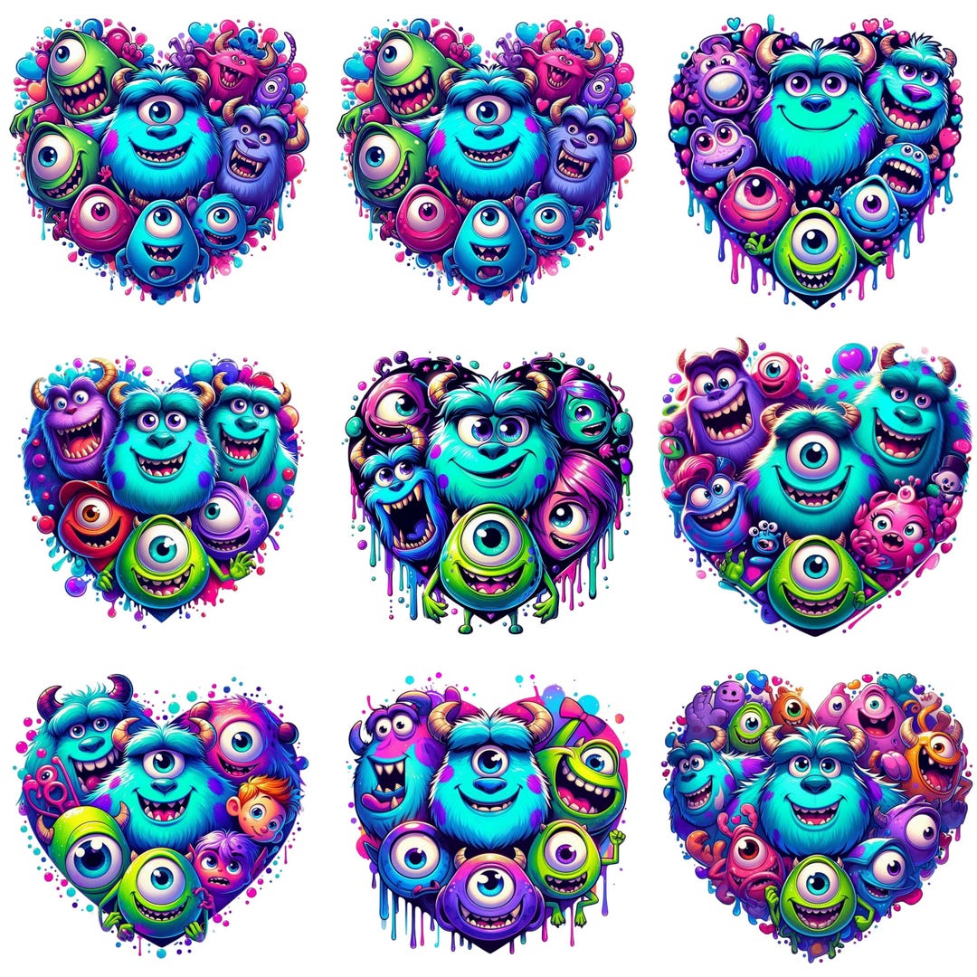 Monsters Inc Clipart Bundle, Monsters Png, PNG Files for Cricut and ...