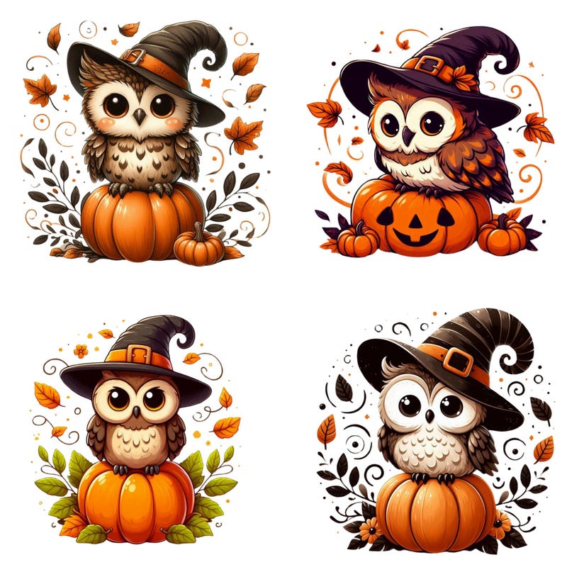Fall Owl Clipart - Etsy