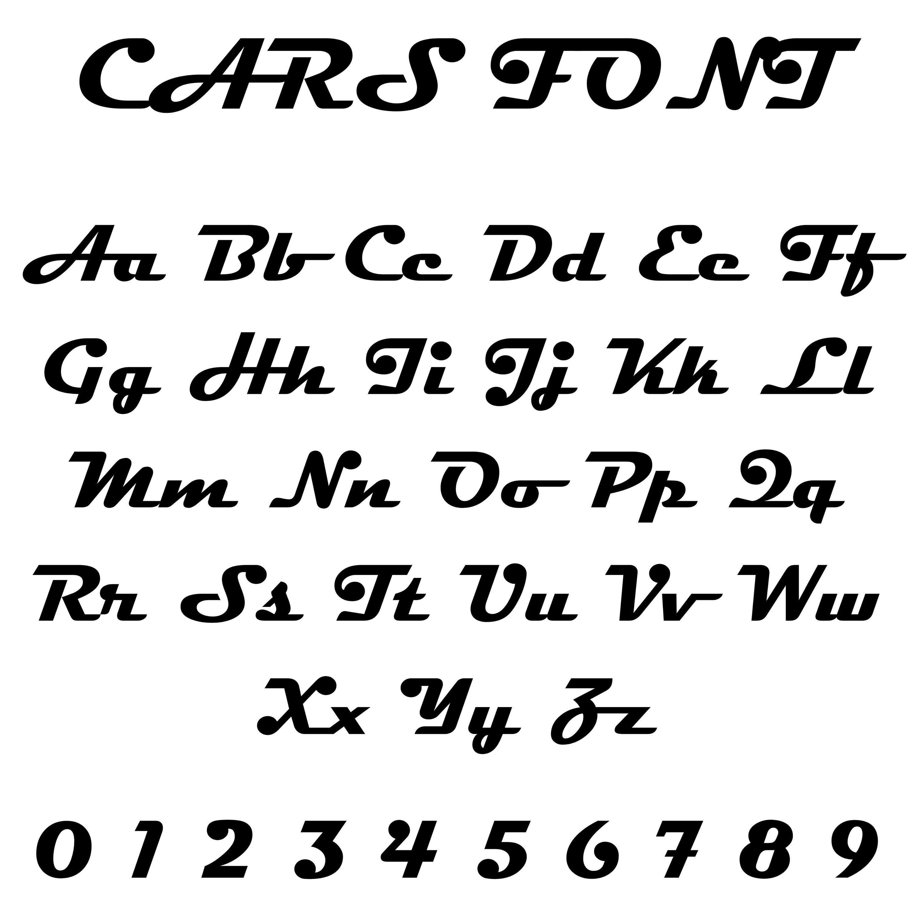 Cars Font SVG Bundle, TTF Font, Cricut & Silhouette Compatible, Png ...