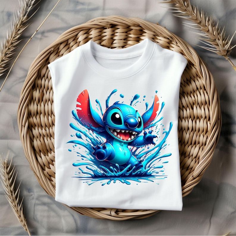 Stitch Splash and Watercolor Clipart, Stitch Png Bundle, Stitch Clipart ...