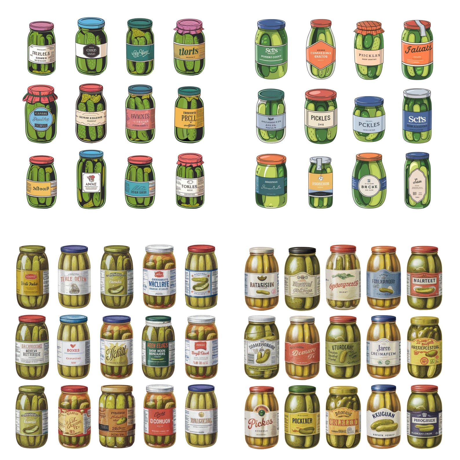 Vintage Pickle Jar PNG, Retro Canned Food Clipart, Hand-drawn Pickle ...