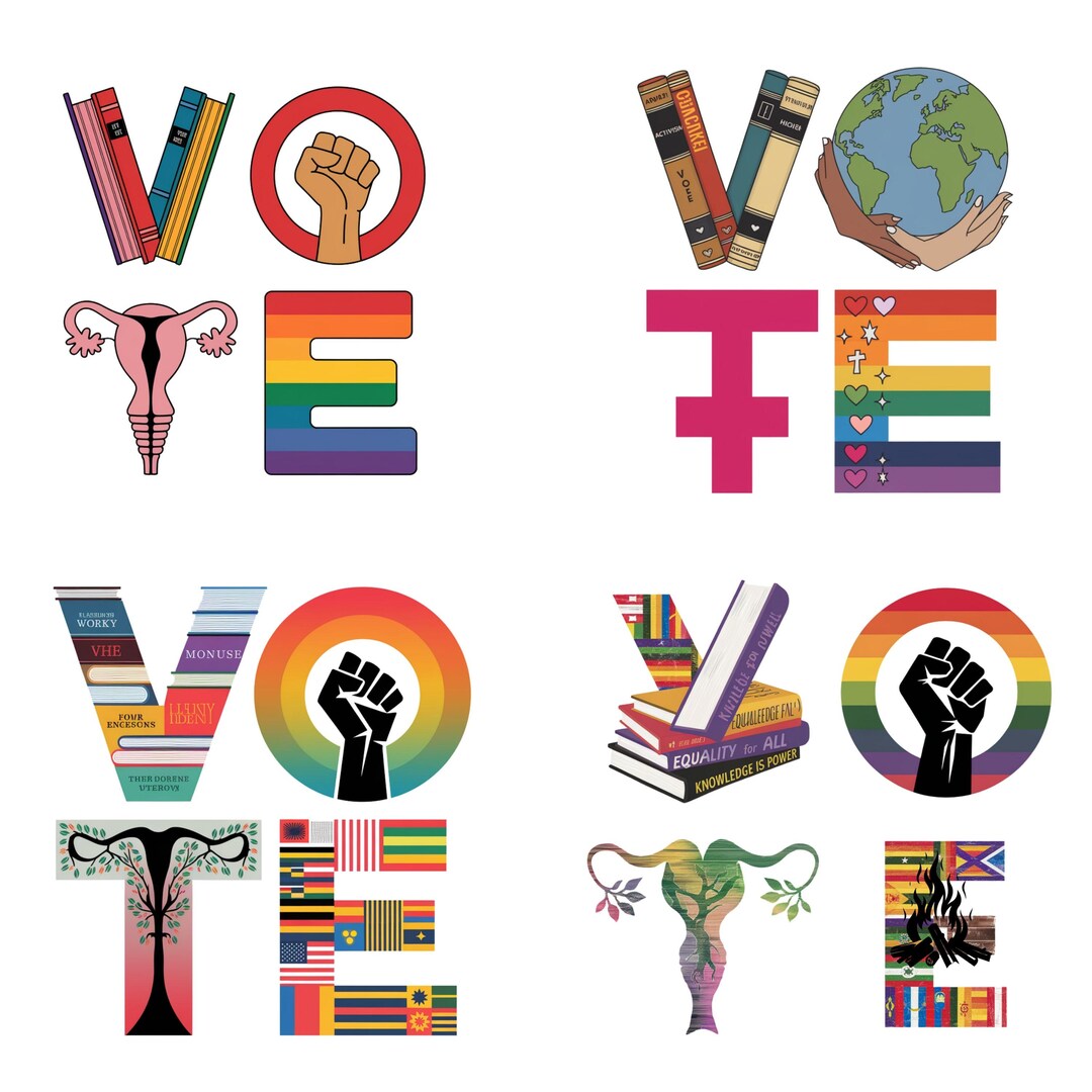 Vote PNG Bundle, Equality Rights Sublimation, Feminist Vote Clipart ...