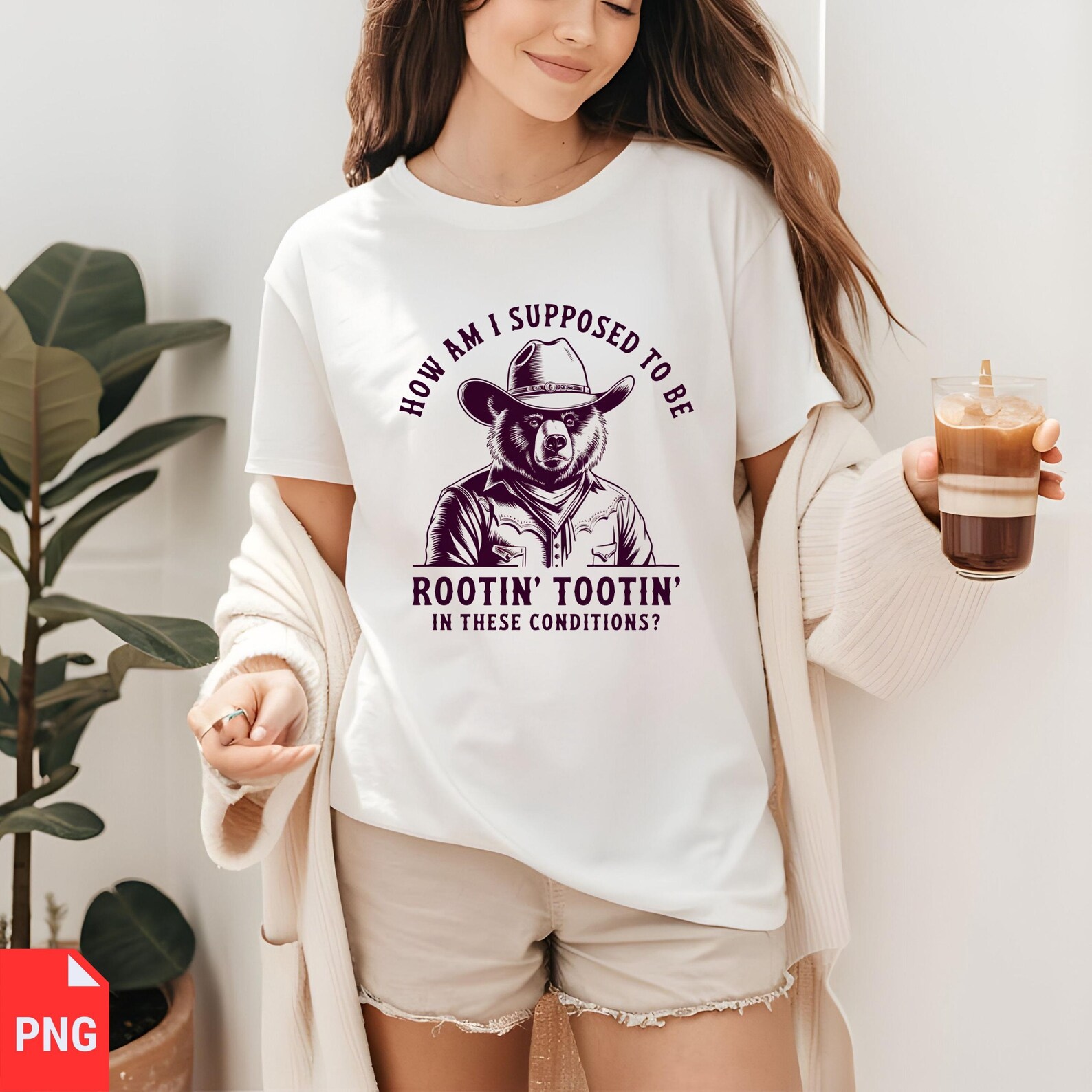 Rootin' Tootin' Cowboy Bear PNG, Western Funny Bear Design, How Am I ...