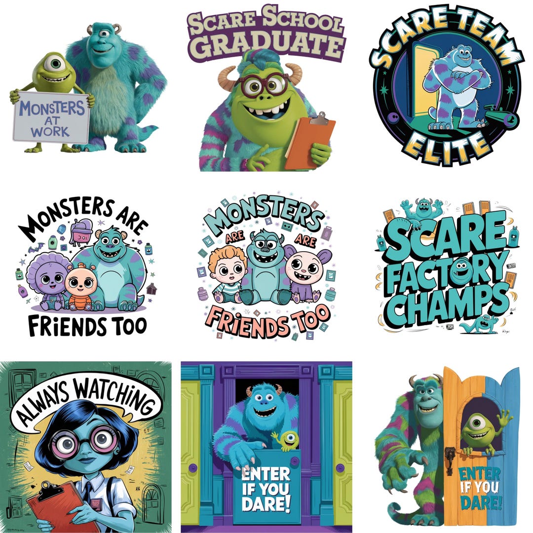 Monsters Inc Clipart Bundle, PNG Files for Cricut and Silhouette ...
