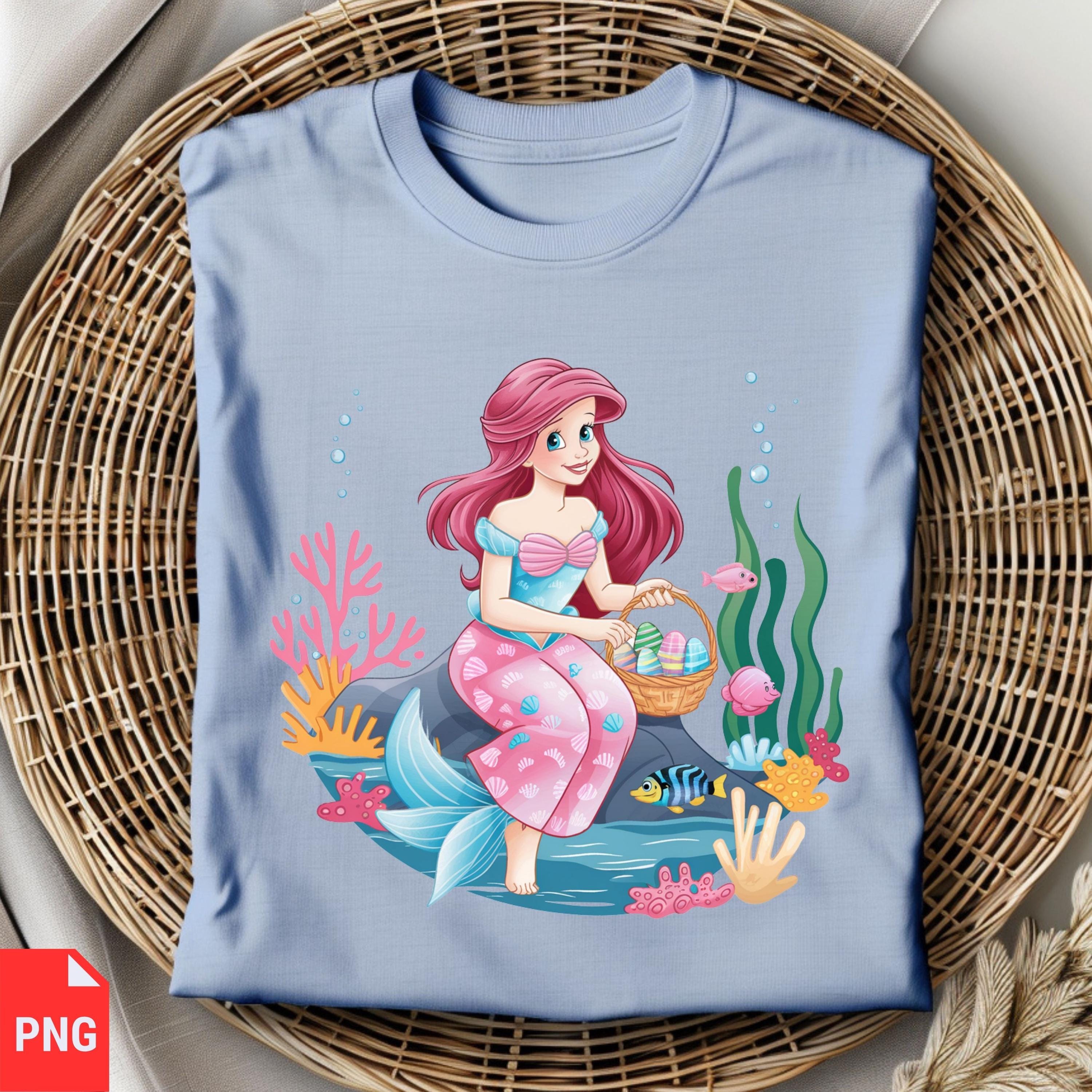 Little Mermaid Easter PNG Bundle, Cute Ariel Clipart, Pastel Underwater ...