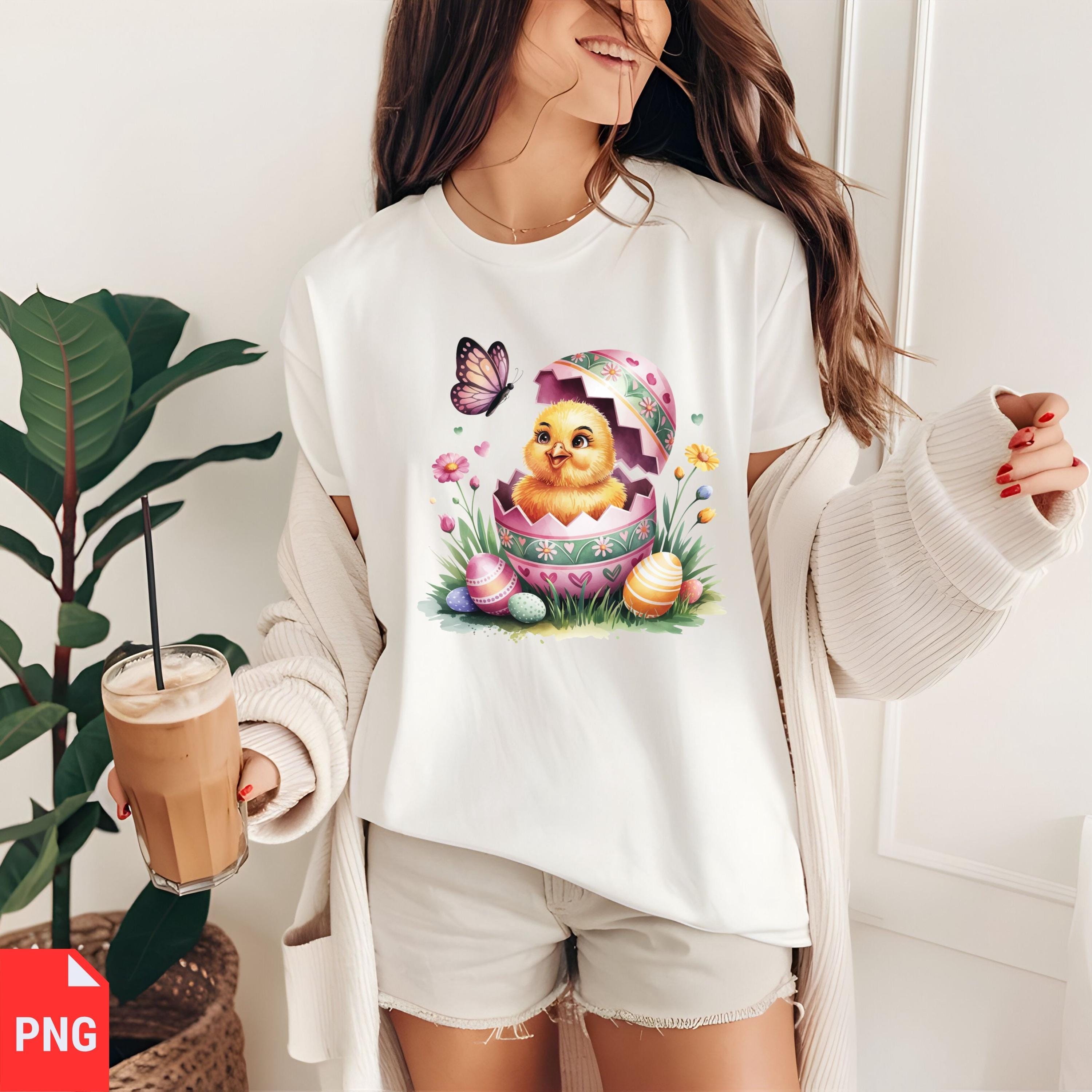 Easter Chick PNG, Cute Baby Chick Sublimation, Spring Butterfly Clipart ...