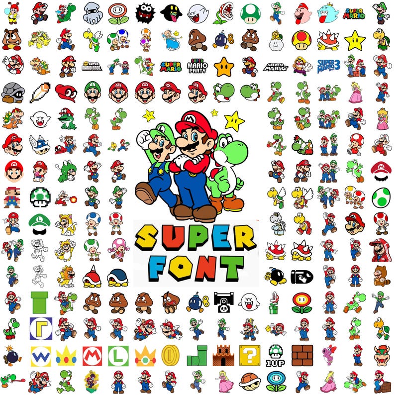 Super Mario Clipart Bundle, Printable Mario Png, Mario, Cliparts Png ...