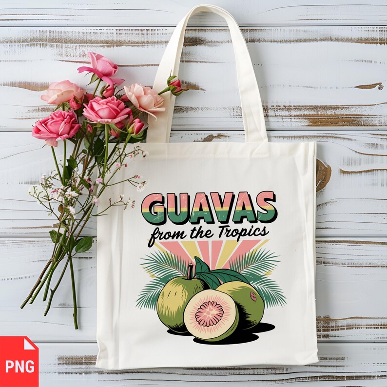 Tropical Guava PNG, Retro Fruit Sublimation, Guavas From the Tropics ...