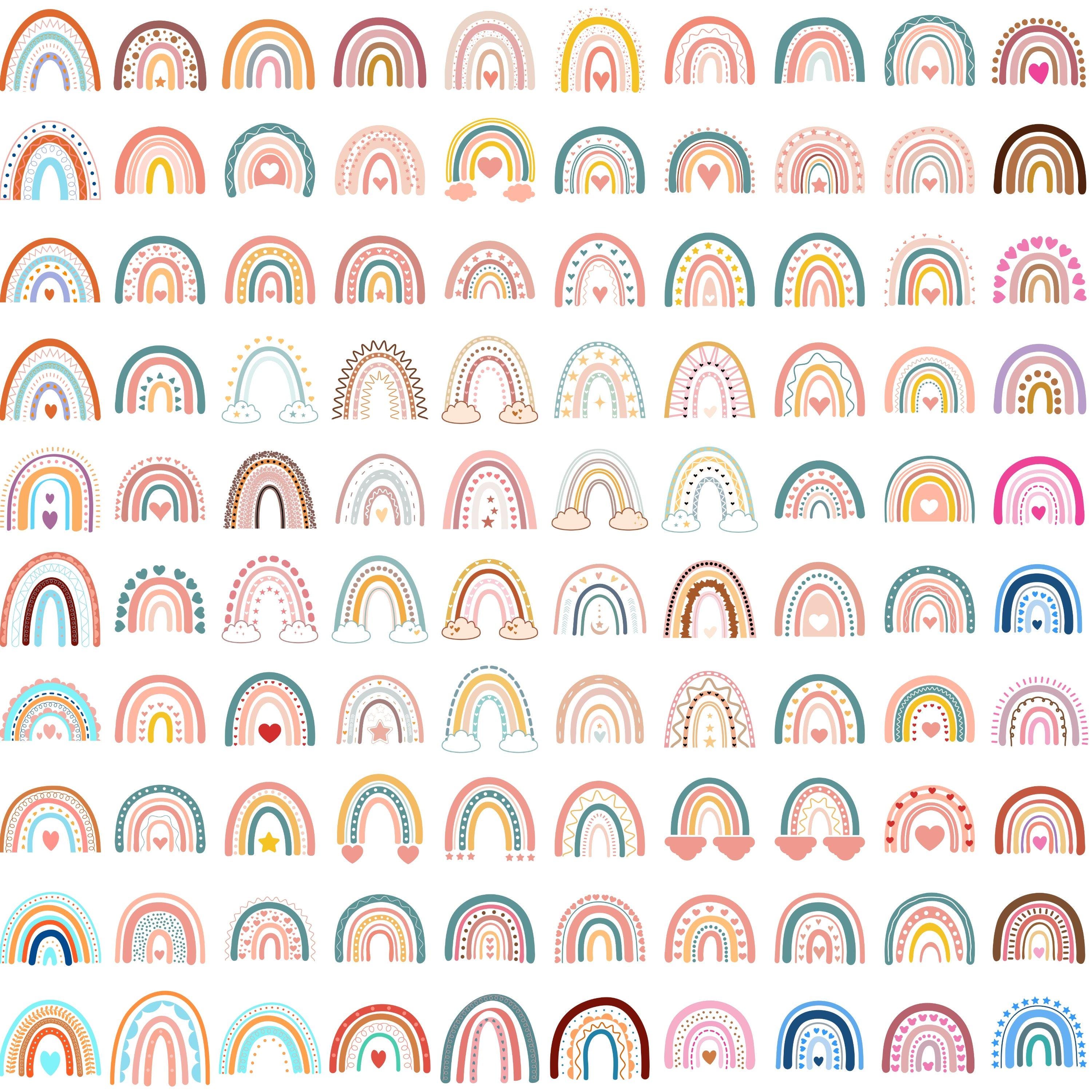 120 Boho Rainbow SVG Bundle, Cute Rainbow SVG, Boho Rainbow Clipart ...