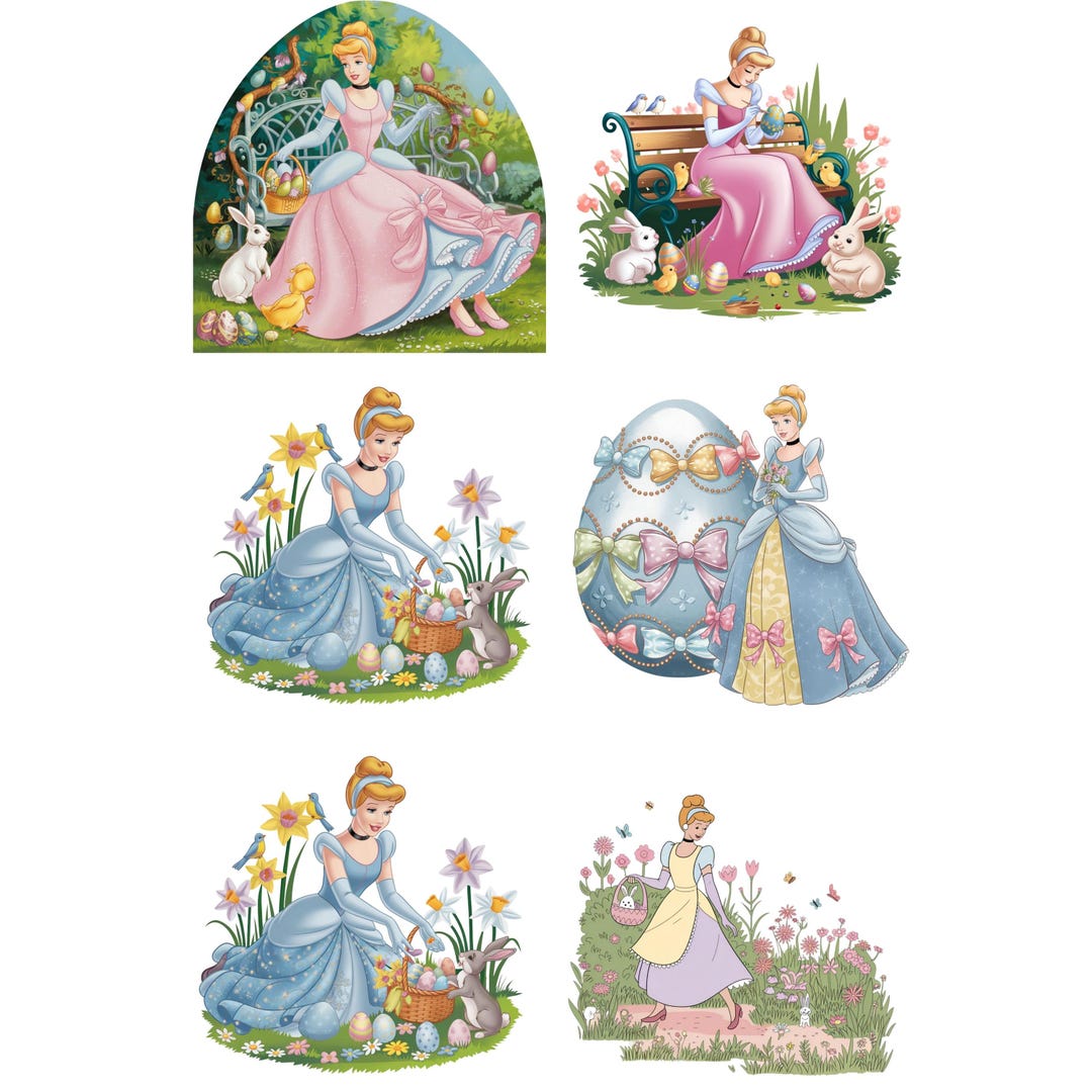 Fairy Tale Princess Easter PNG, Cinderella Egg Hunt PNG, Elegant ...