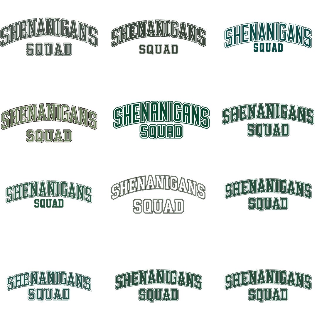Shenanigans Squad PNG, St. Patrick's Day Funny Quote, College Font ...