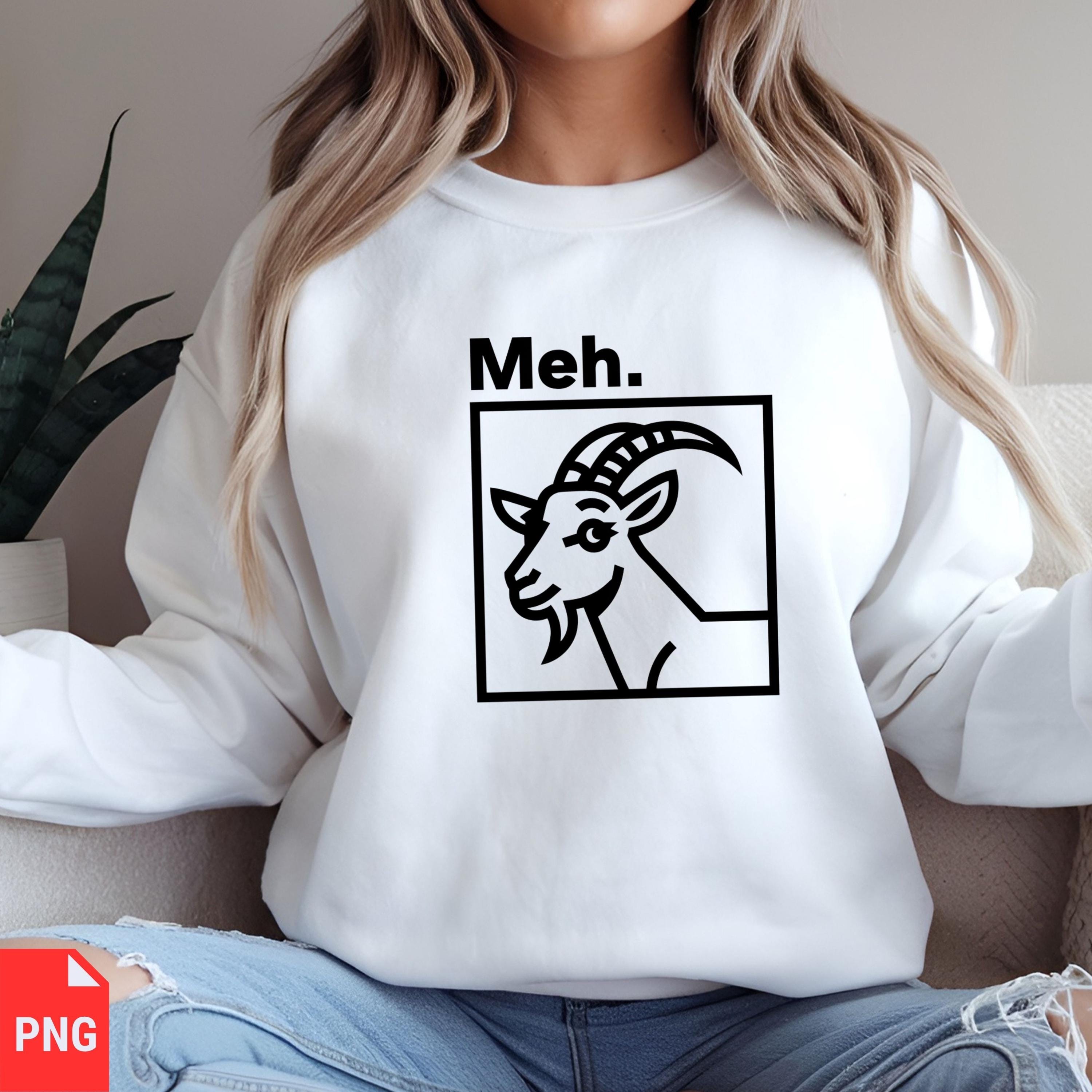 Meh Goat PNG, Funny Goat Meme Clipart, Black and White Goat Sublimation ...