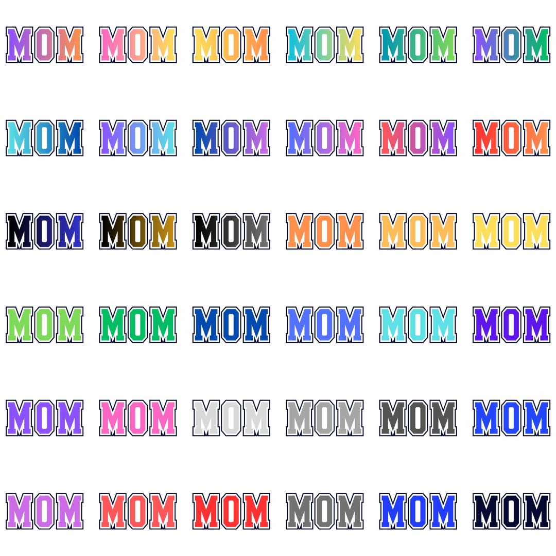 Mom PNG Digital Download, Varsity Letter Mom Clipart, Retro College ...