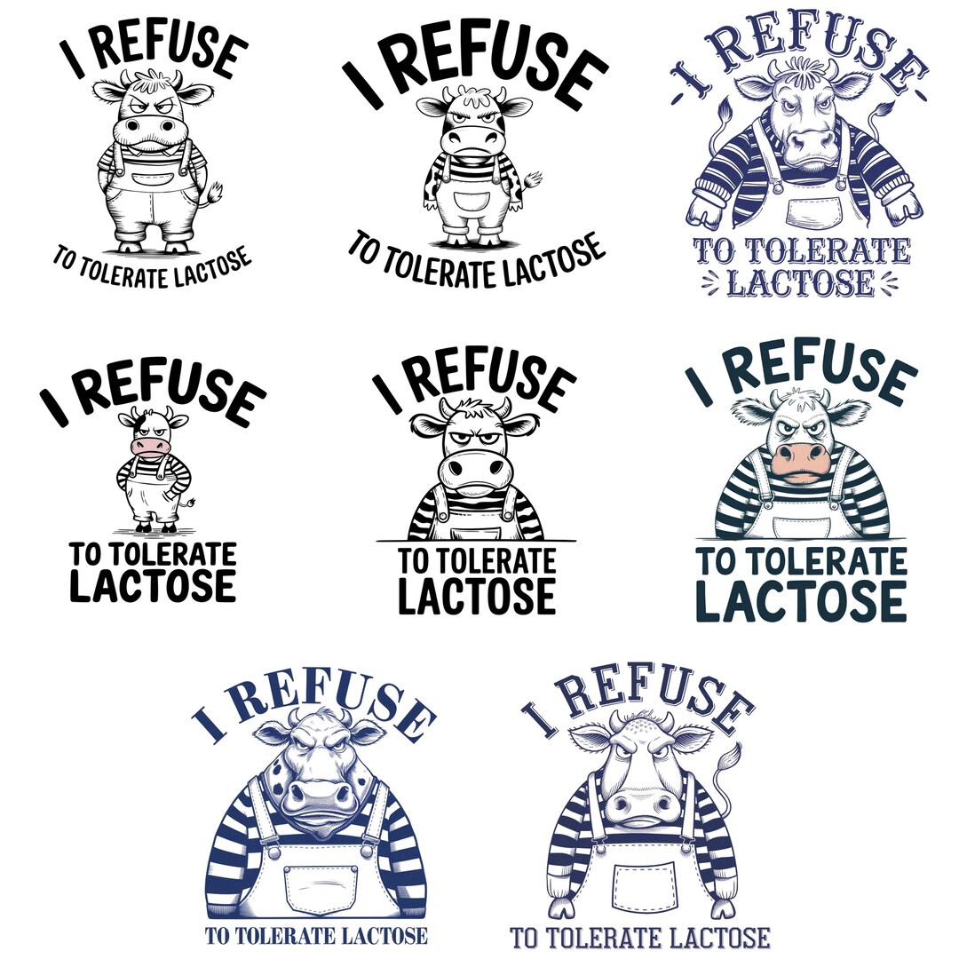 Lactose Intolerant PNG, Funny Cow Design, Dairy-free Sublimation, No ...