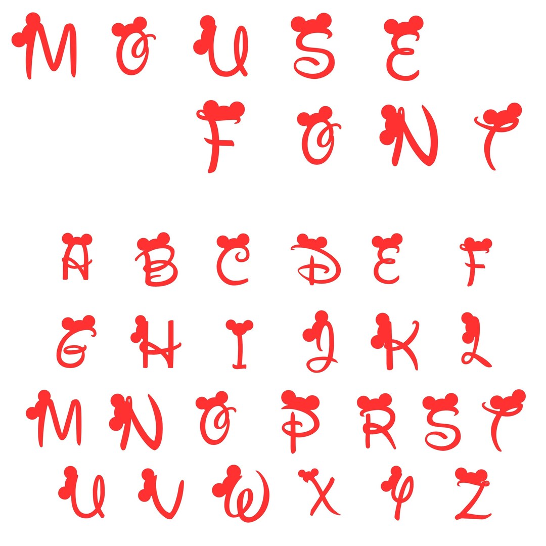 Mickey Font SVG, Mickey Alphabet SVG, Digital Download, Mouse Font SVG ...