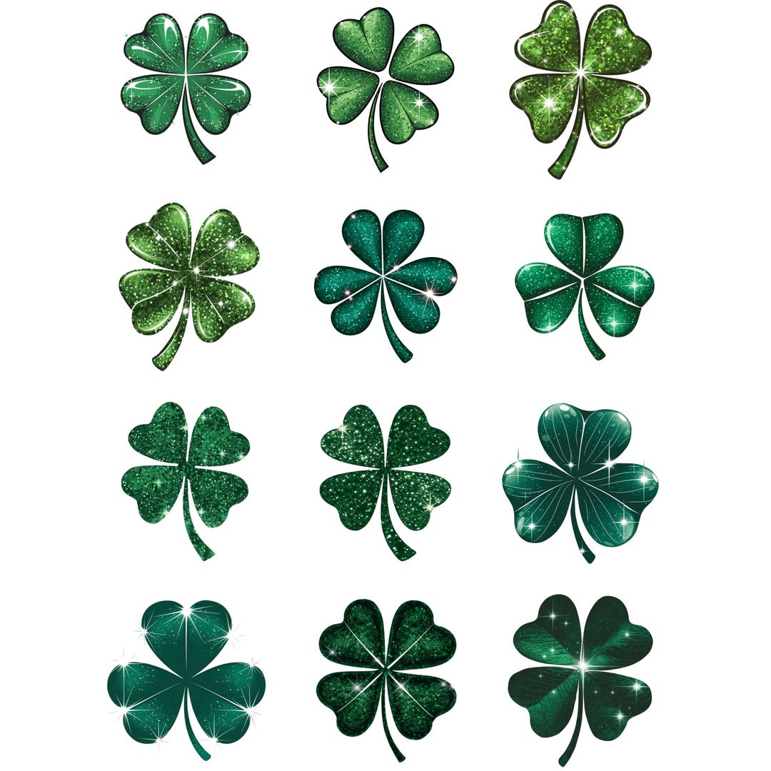 Lucky Clover PNG, Glitter Shamrock Clipart, St. Patrick’s Day ...