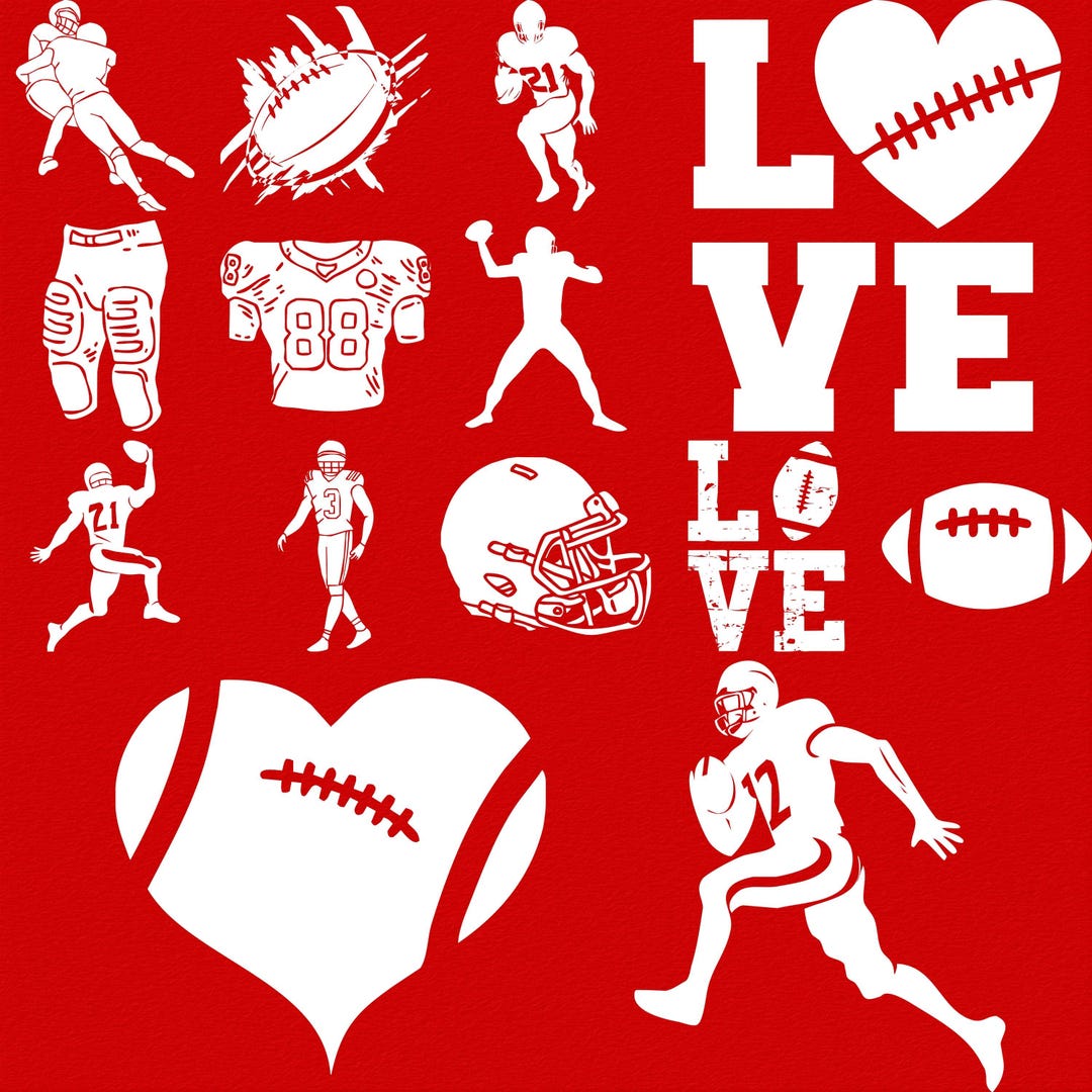 American Football Png Bundle, Football Clipart, Digital Files for ...
