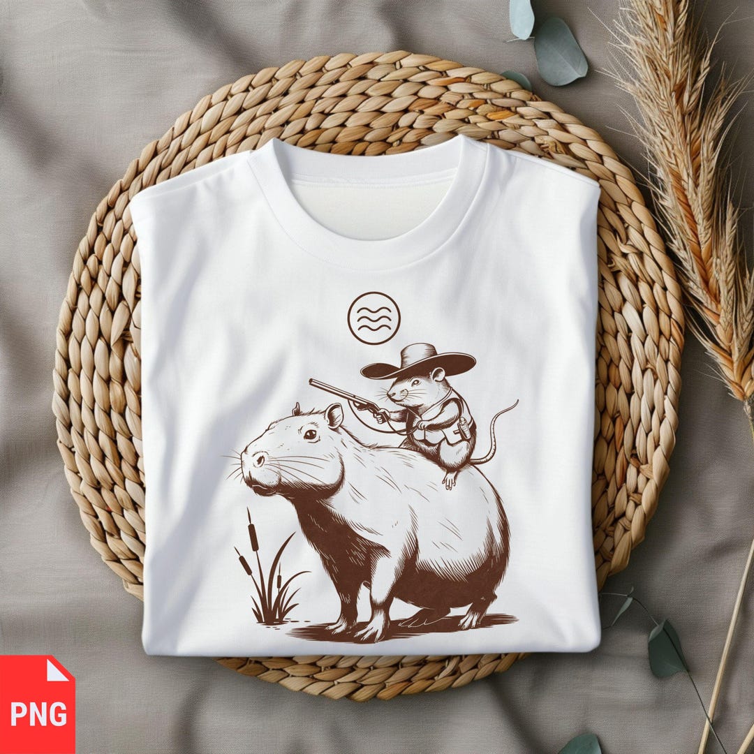 Cowboy Capybara PNG, Wild West Mouse Clipart, Funny Rodeo Digital Art ...