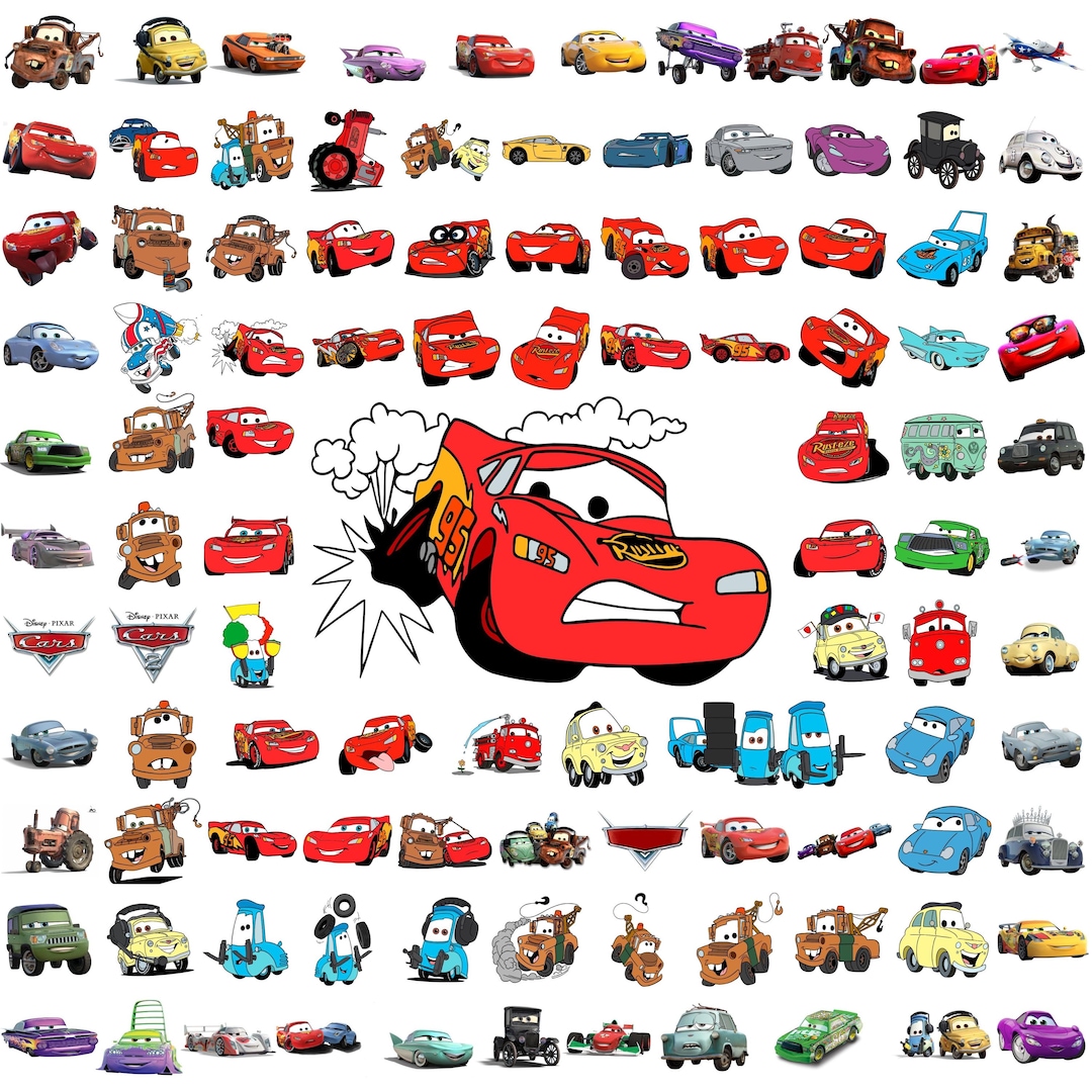 Cars SVG Bundle, Layered Designs for Cricut, PNG Files, Lightning ...