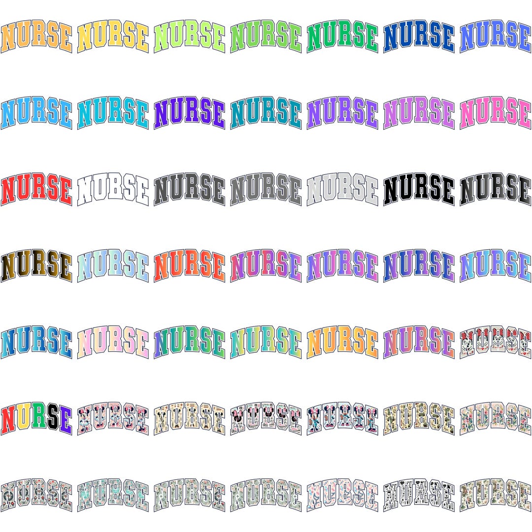 Nurse Png Bundle, Nurse Clipart, Retro Nurse Letters, Nurse PNG Files ...