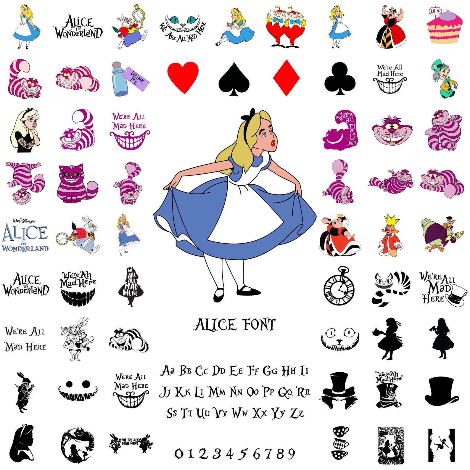 Alice in Wonderland SVG Bundle, Alice SVG, Princess Svg, Alice in ...