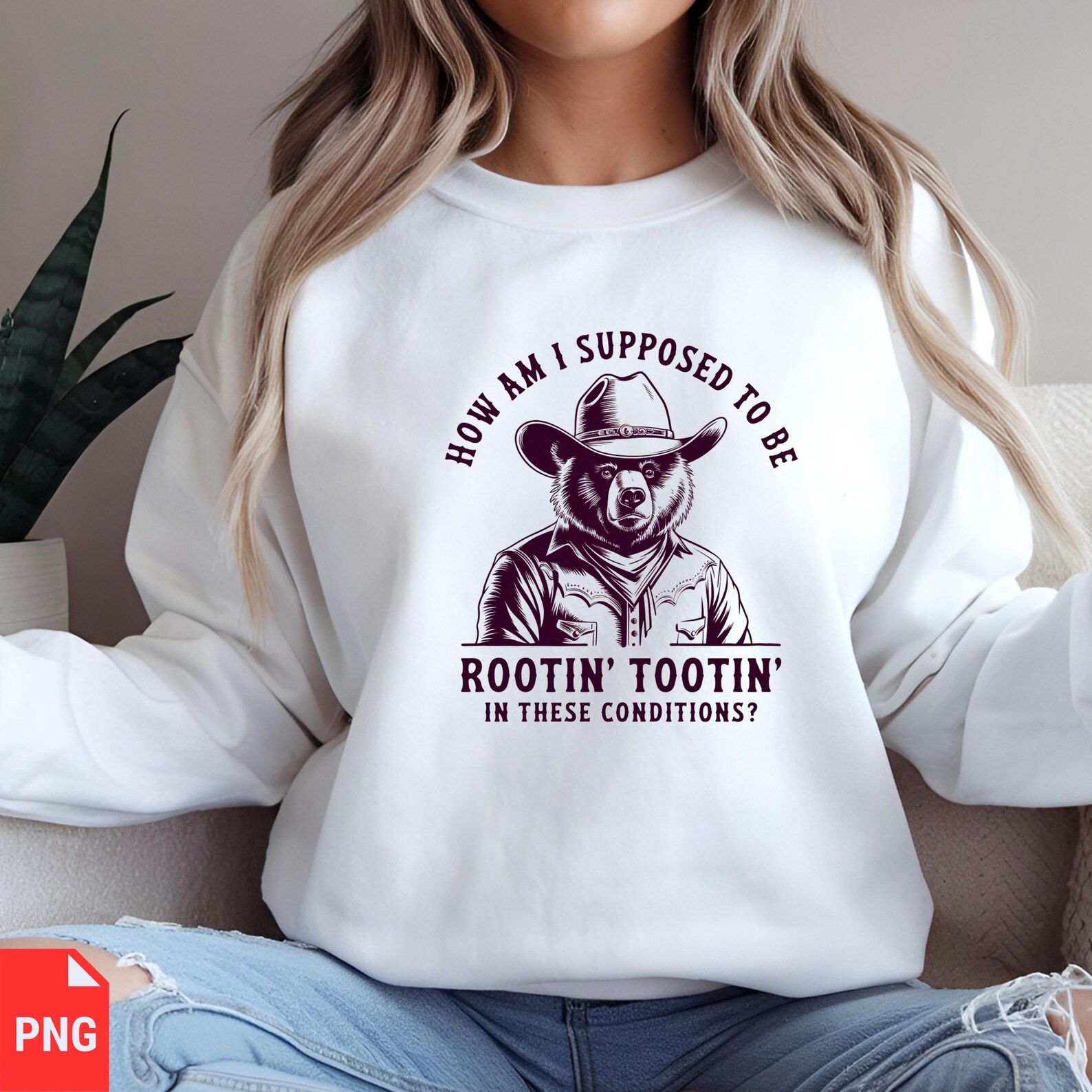 Rootin' Tootin' Cowboy Bear PNG, Western Funny Bear Design, How Am I ...