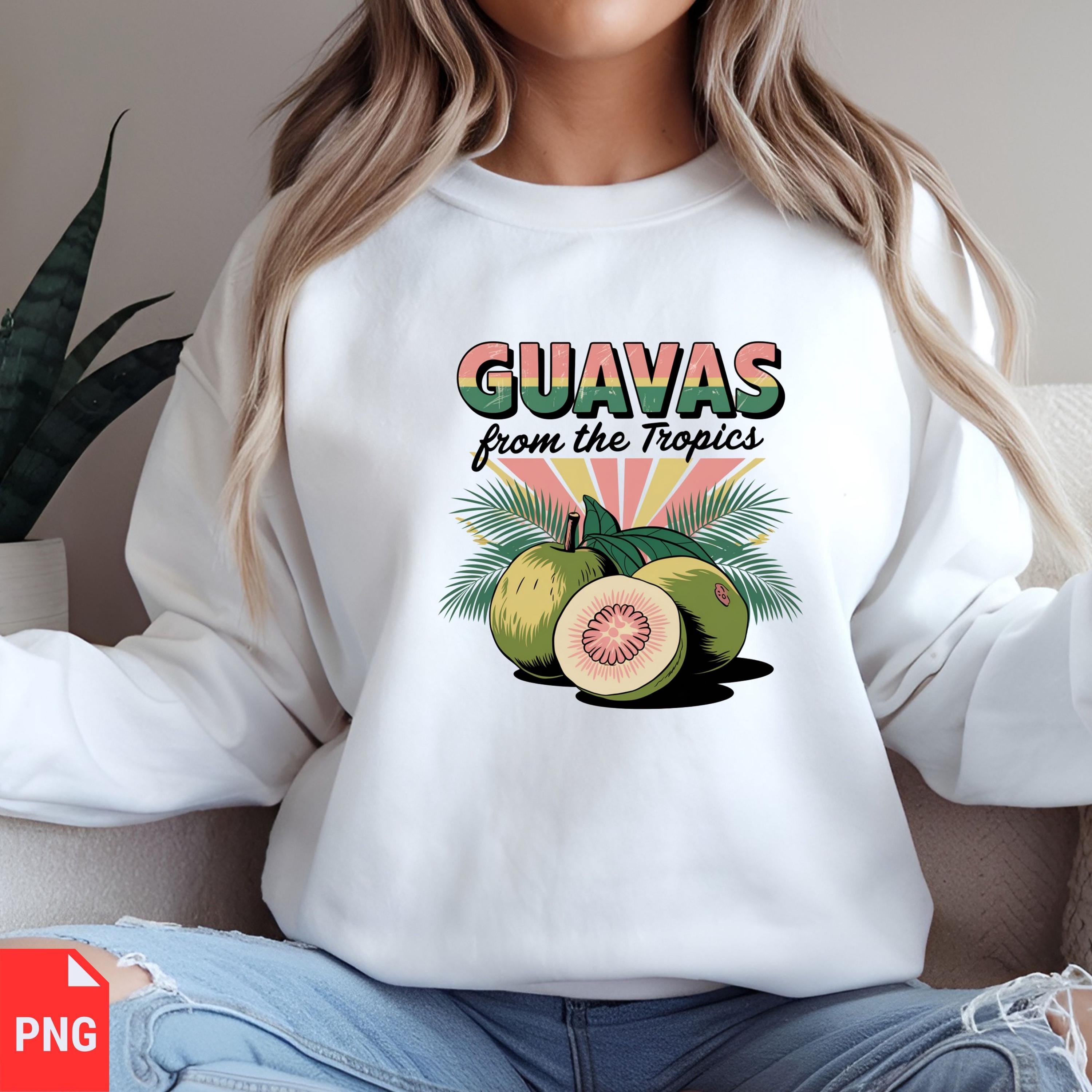 Tropical Guava PNG, Retro Fruit Sublimation, Guavas From the Tropics ...