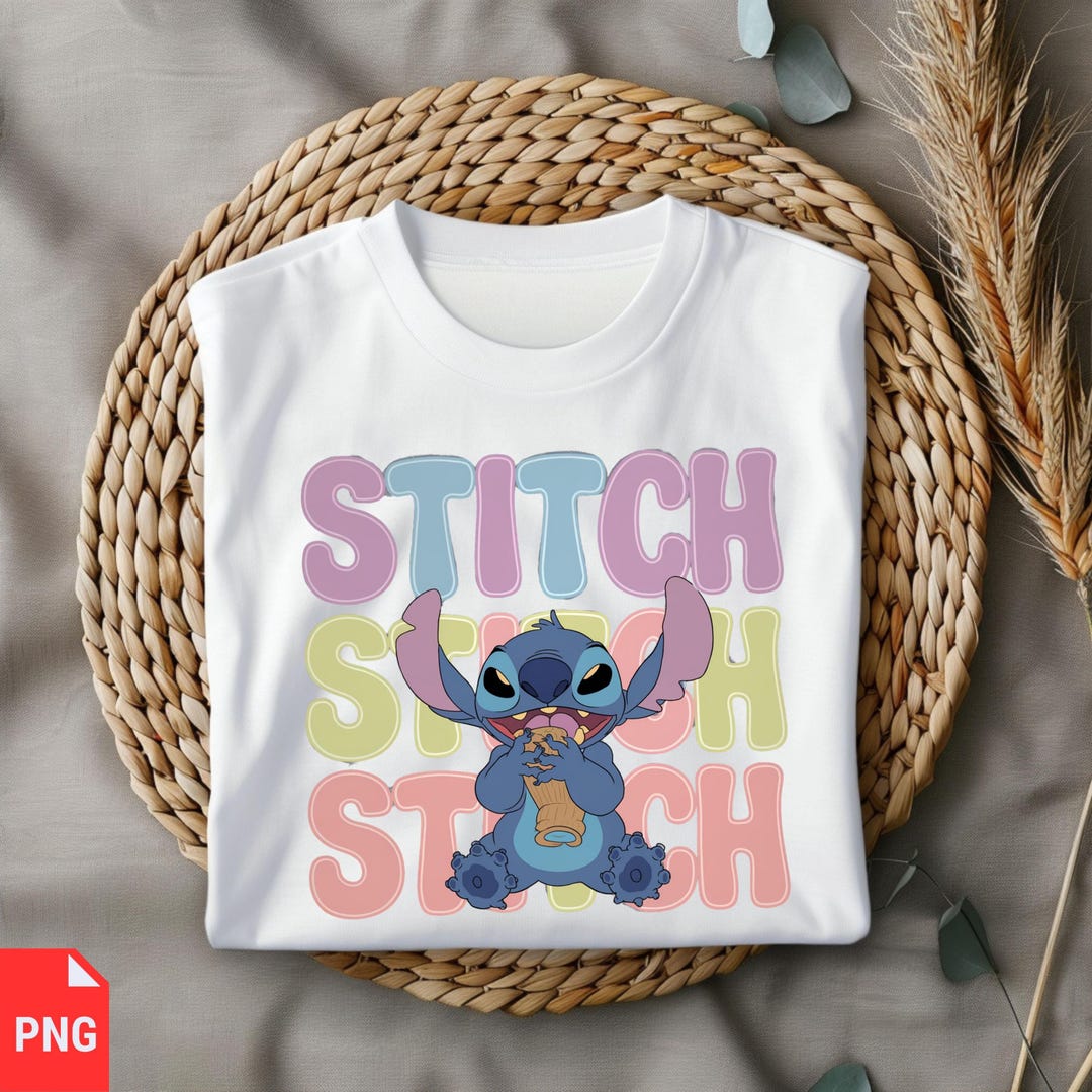 Stitch PNG, Cute Stitch Digital Download, Pastel Stitch Sublimation ...