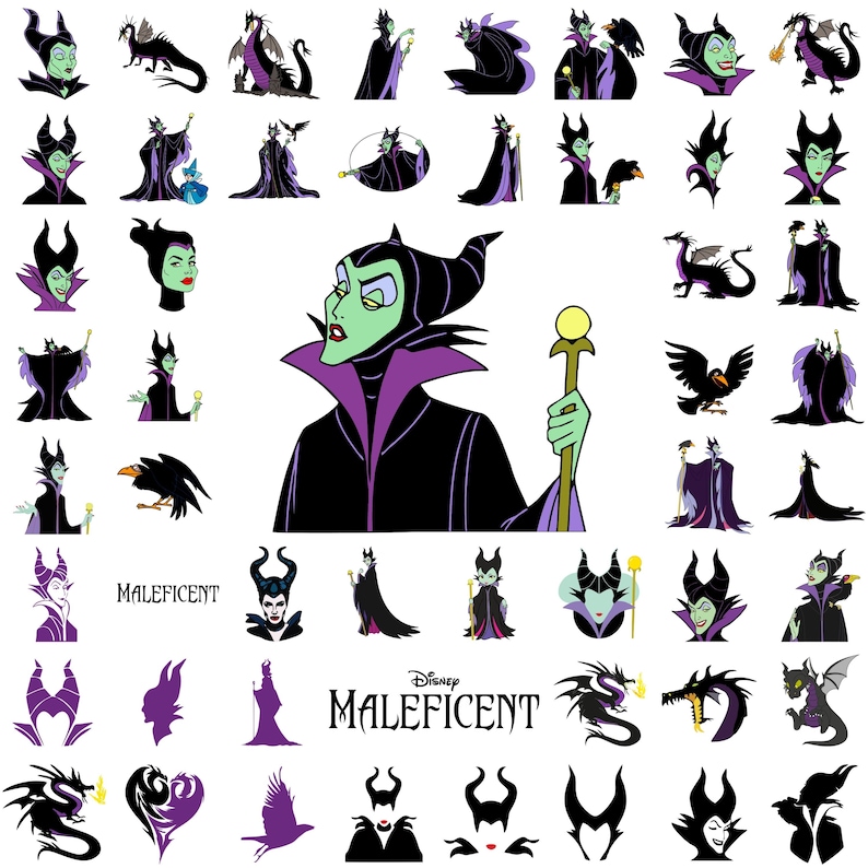 Maleficent SVG Bundle, Dark Fairy Clipart, Maleficent Png, Svg, Dxf ...