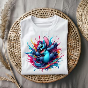 Stitch Splash and Watercolor Clipart, Stitch Png Bundle, Stitch Clipart ...