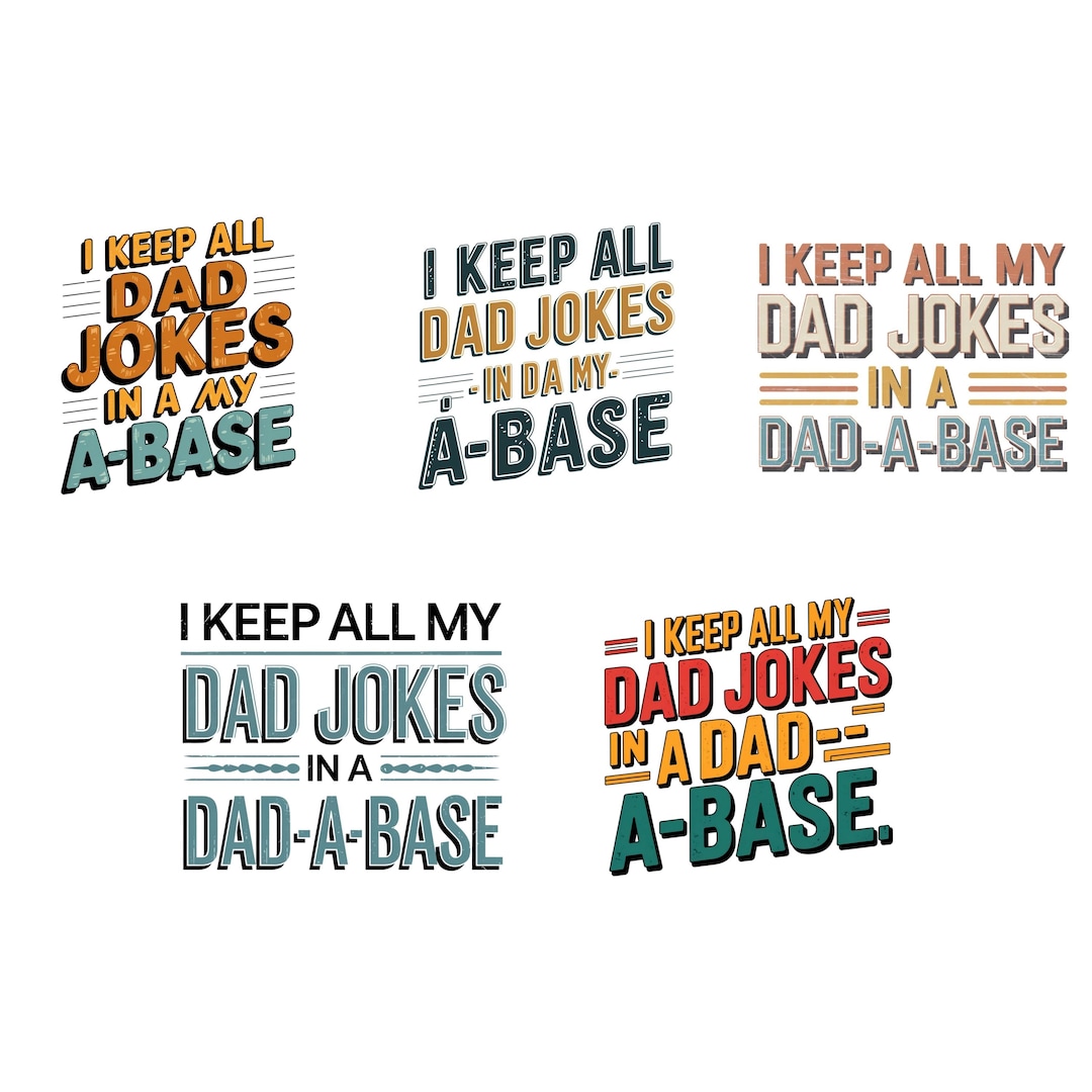 Funny Dad Jokes PNG, Retro Dad-a-base Clipart, Vintage Typography ...