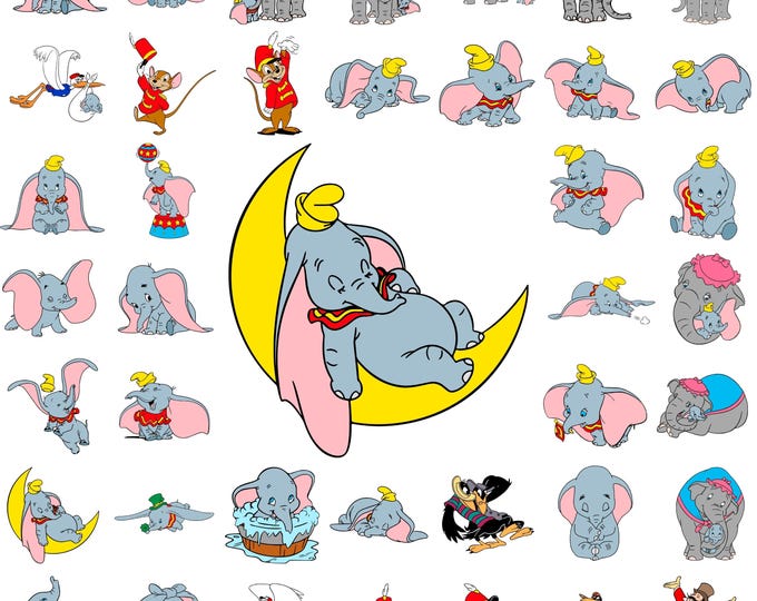 Dumbo Instant Download Digital File Svg, Png, Eps, Jpg, and Dxf Clip ...