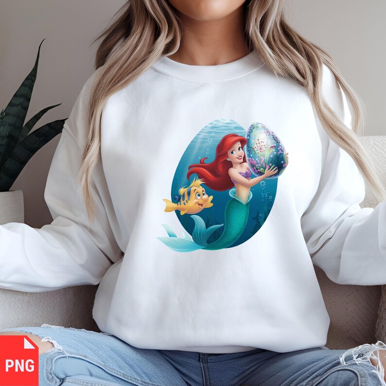 Little Mermaid Easter PNG Bundle, Cute Ariel Clipart, Pastel Underwater ...