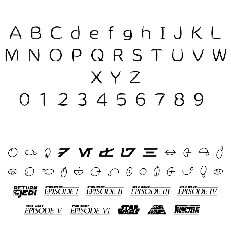 Star Wars Alphabet SVG, Star Wars Font SVG, Letters Clipart, Digital ...