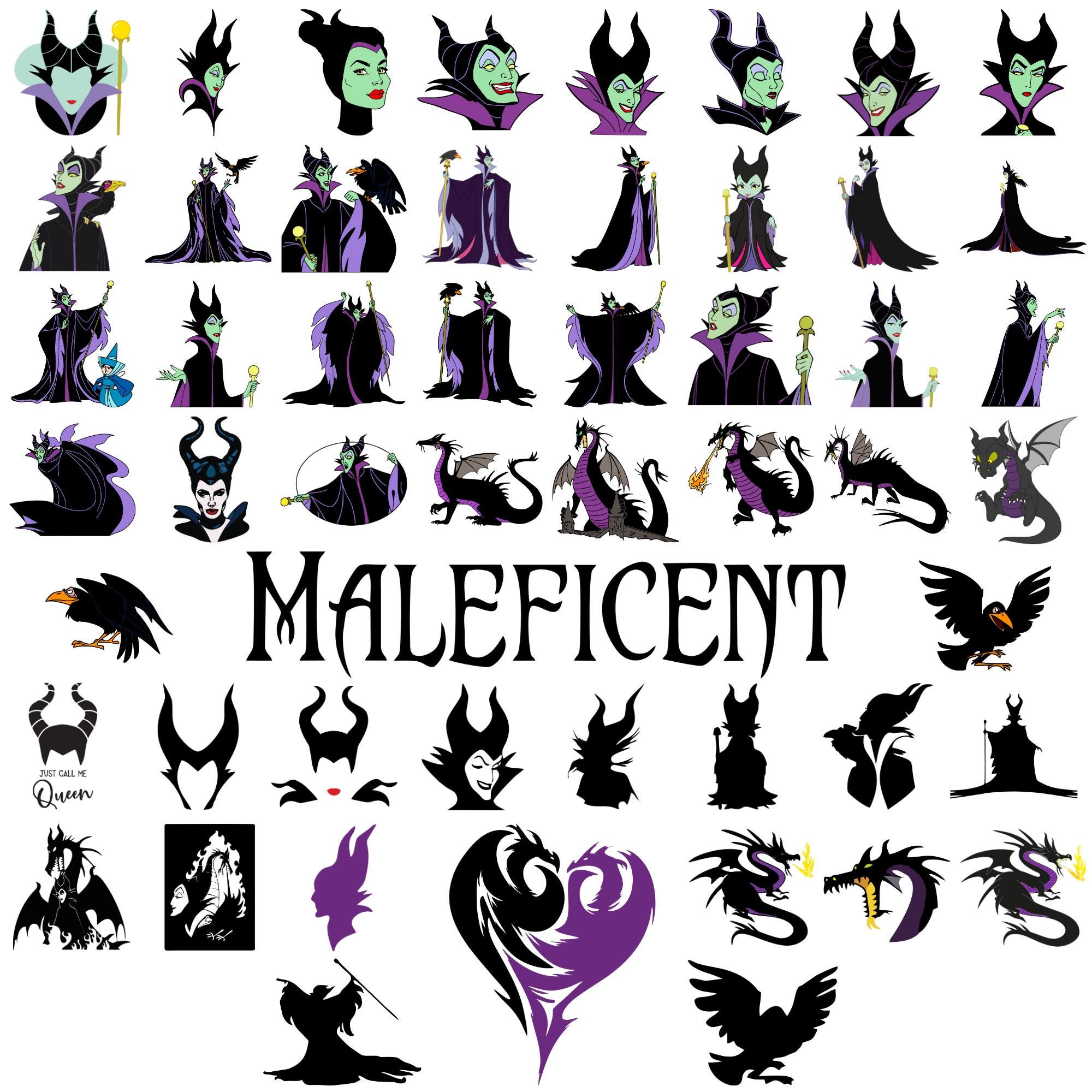 Maleficent SVG Bundle, Dark Fairy Clipart, Maleficent Png, Svg, Dxf, Eps Files for Cricut ...