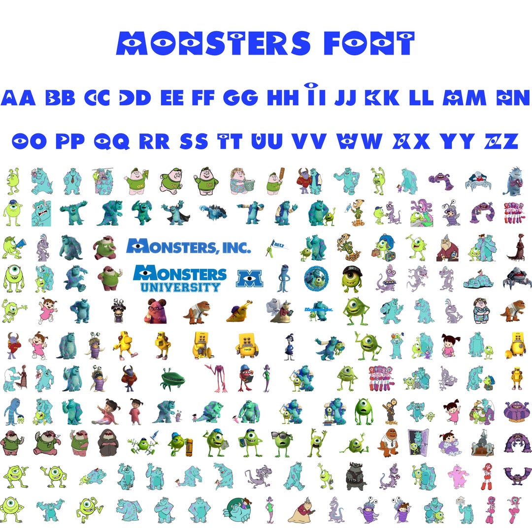 Monsters Inc Clipart Bundle SVG, PNG, DXF Files for Cricut and ...